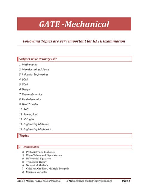 Note taking tips for GATE Mechanical Engineering | PDF
