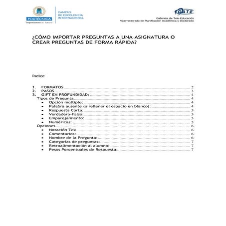 Preguntas con respuestas anidadas en moodle | PPTX