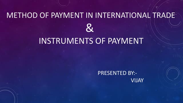 Letter of Credit (LC) Presentation | PPTX