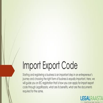 Register Import export code | PDF