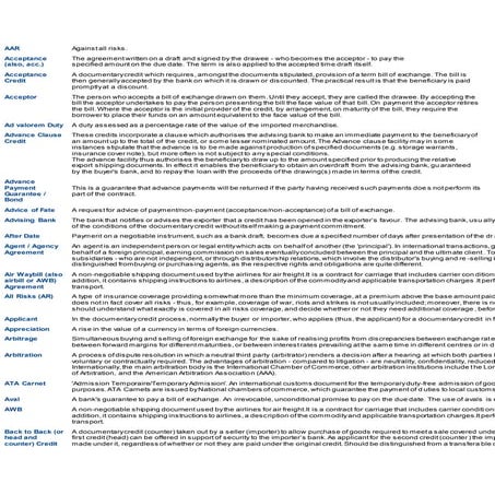 Import export terms | DOCX