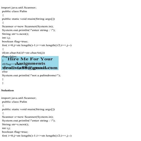 Import Java Util Scanner Public Class Palin { Public Static V Pdf