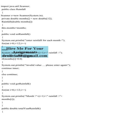 import java.util.Scanner; public class Rainfall {Scanner s=new.pdf