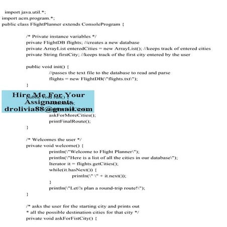 import java.util.;import acm.program.;public class FlightPla.pdf | Air Travel | Travel Type