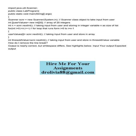 import javautilScanner public class LabProgram publi.pdf | Programming ...