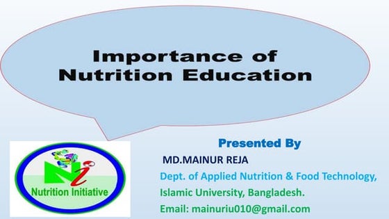 Nutrition education | PPTX