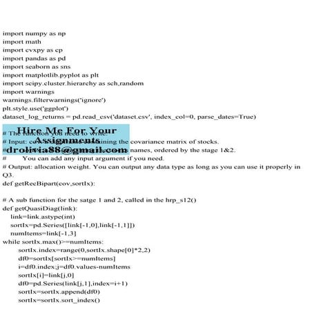 Import Numpy As Npimport Mathimport Cvxpy As Cpimport Pand pdf Import Numpy As Npimport Mathimport Cvxpy As Cpimport Pand pdf