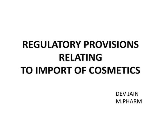 Misbranded and spurious cosmetics | PPTX