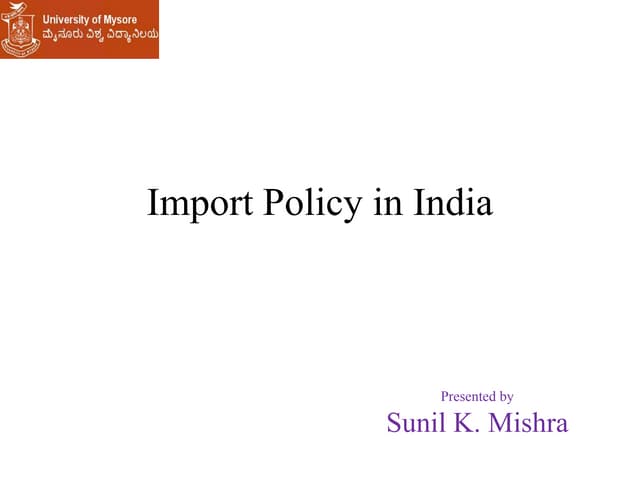 Export Import policy | PPTX