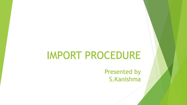 Import export procedures | PDF