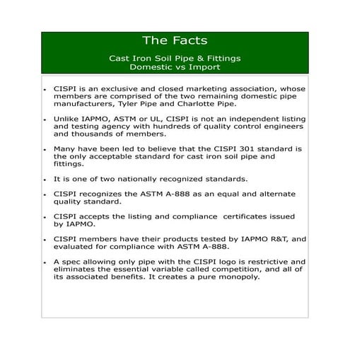 Import Vs Domestic Cast Iron Pipe & Fitting | PDF