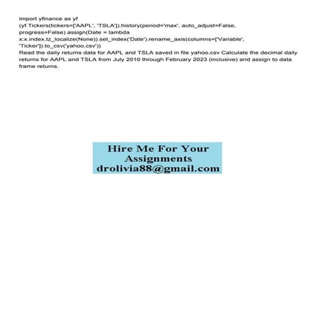 import yfinance as yf yfTickerstickersAAPL TSLA.pdf