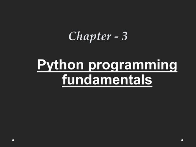 Imp Ppt Python Programming Fundamentalspptx Programming Languages Computing