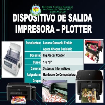 IMPRESORAS Y PLOTTERS en los usos de bolivia .pptx
