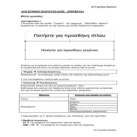φυλλο εργασιας Impress | DOC