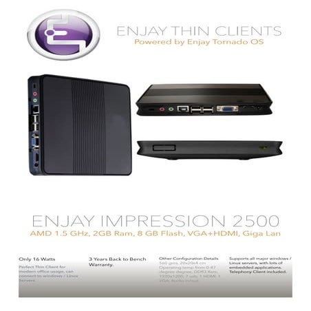 Enjay Thin Client Impression 2500 with Tornado OS | PDF