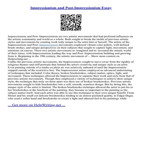 Impressionism and post impressionism | PPTX