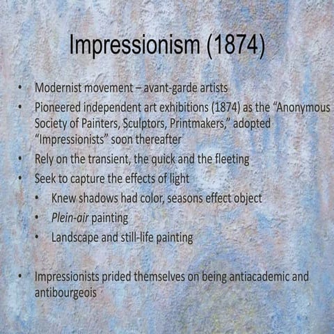 Impressionism & Post-Impressionism | PPTX