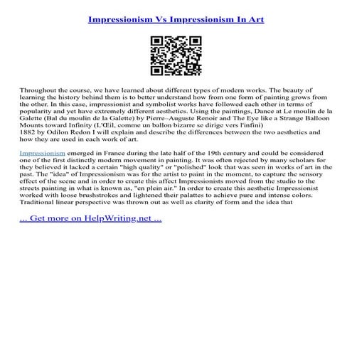 Impressionism Essay | PDF