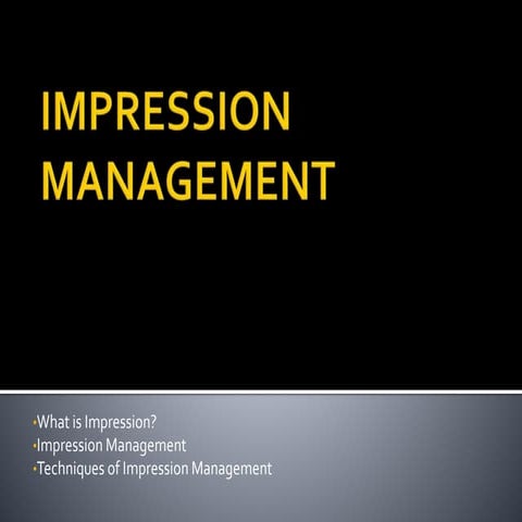 Impression management | PPT