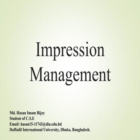 Impression management | PPTX
