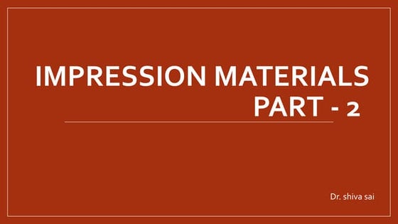 ZINC OXIDE EUGENOL IMPRESSION PASTE (1).pptx | Oral care | Personal Care