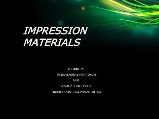 hydrocolloids impression dental material | PPT