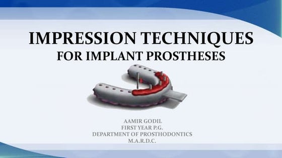 Impression techniques in implants | PPTX