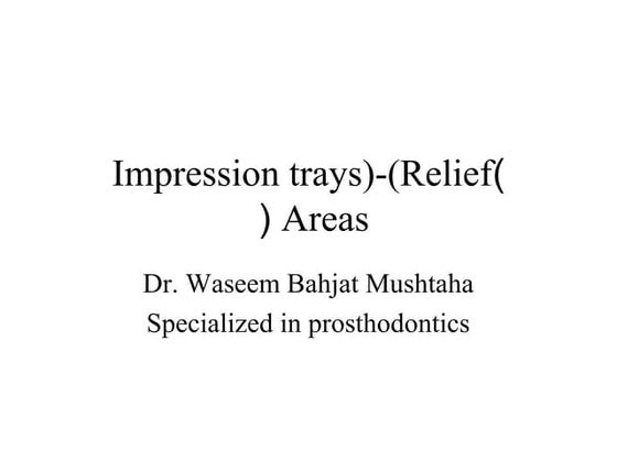 Special tray prosthodontics | PPTX | Oral care | Personal Care