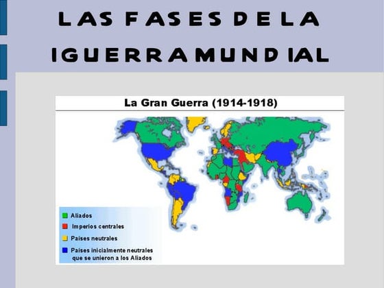 Mapa Del Mundo De La Primera Guerra Mundial La Primera Guerra Mundial