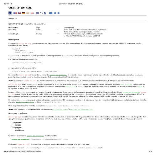 Imprimir comando query by sql | PDF