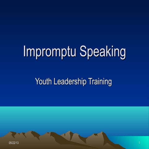 Impromptu speaking workshop | PPT