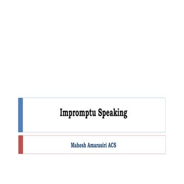 Impromptu speaking | PPT