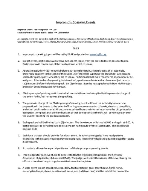 Aquaculture impromptu-speaking-topics1 | DOC