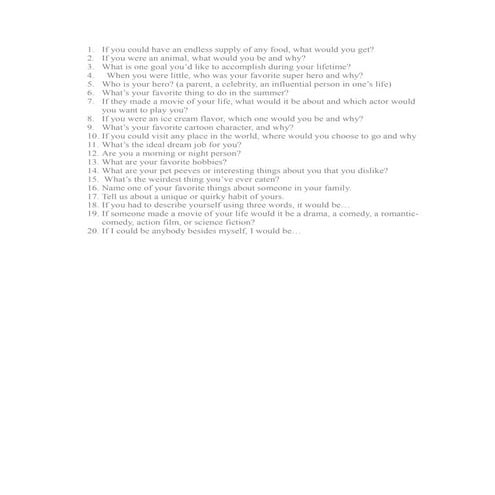 Word 20 questions | DOCX