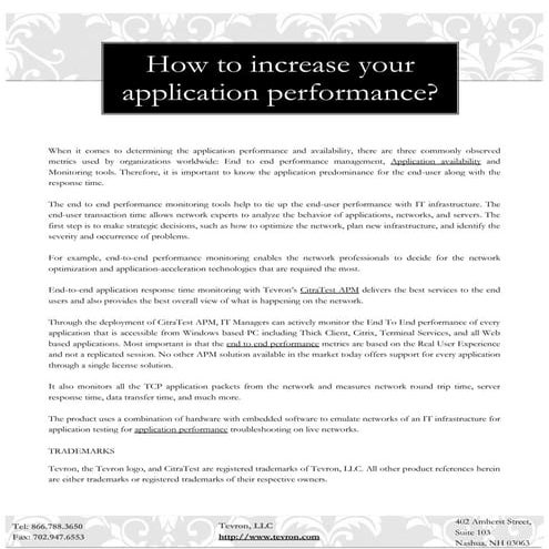 How to increase your application performance? | PDF