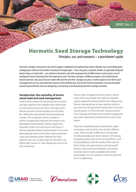 Storage of crop grains | PPTX | Agriculture | Industries