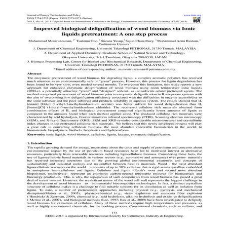 Improved biological delignification of wood biomass via ionic liquids ...
