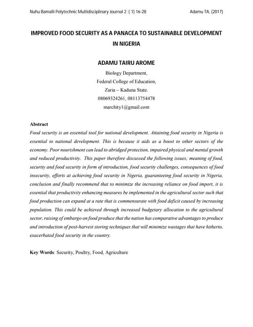 Food security powerpoint | PPTX