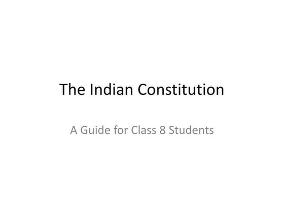 Indian constitution (class 8 civics) | PPT