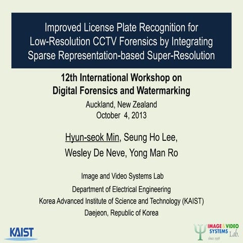Improved License Plate Recognition For Low Resolution Cctv Forensics By Integrating Sparse