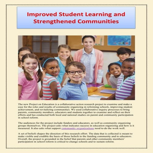 Improved Student Learning And Strengthened Communities | PDF | Education