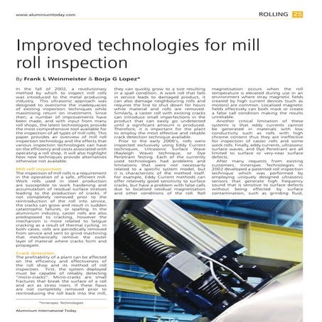 Improved Technologies for Mill Roll Inspection | PDF