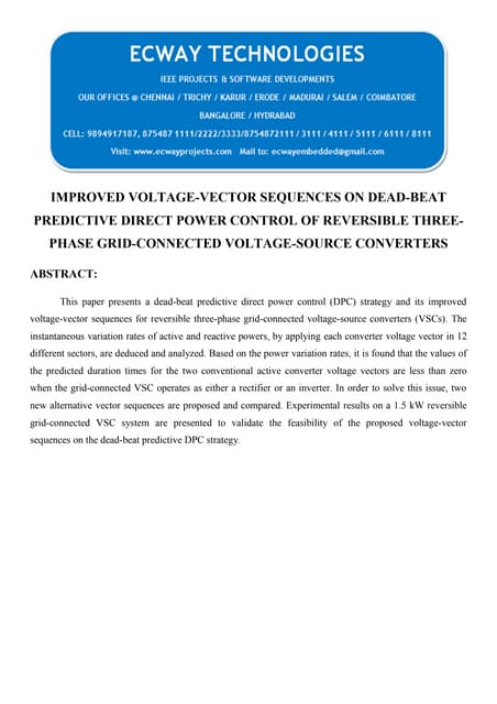 A Three-Phase Inverter for a Standalone Distributed Generation System: Adaptive Voltage Control ...