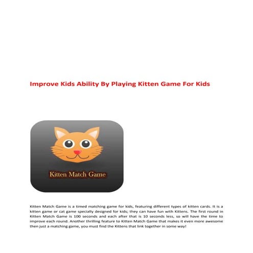 Kitten Game For Kids | PDF