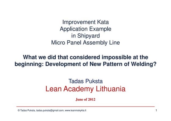 Introduction to the Improvement Kata | PDF