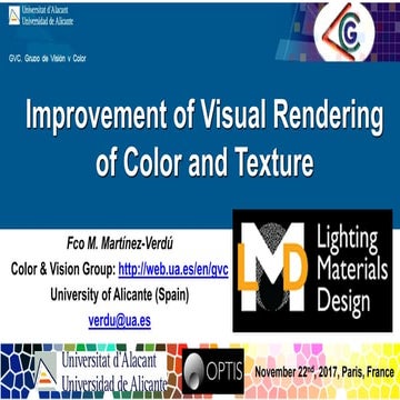 Improvement of visual rendering of color and texture | PPT
