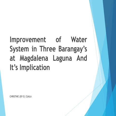 Improvement of water system | PPTX