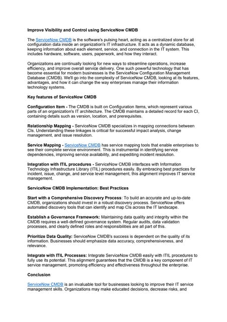 CI Lifecycle in ServiceNow CMDB_ A Comprehensive Guide.pdf | Databases ...