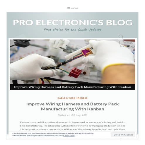 Improve wiring harness and battery pack manufacturing with kanban | PDF